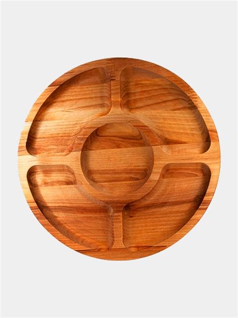 Менажница деревянная круглая тарелка поднос купить по цене 689 ₽ в интернет магазине Магнит Маркет