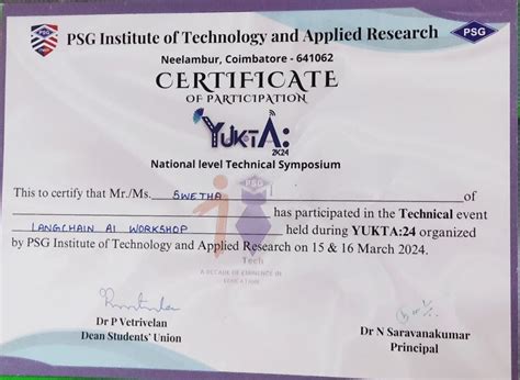 Ai Langchain Workshop Yukta24 Psgtech Artificialintelligence Swetha Suresh