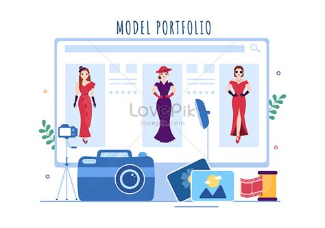모델 포트폴리오 일러스트 일러스트 무료 다운로드 Lovepik