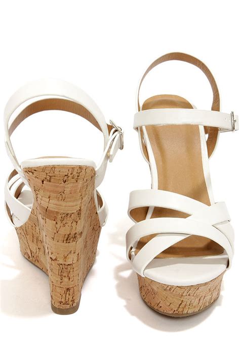 Cute White Heels Peep Toe Heels Wedge Sandals 28 00 Lulus