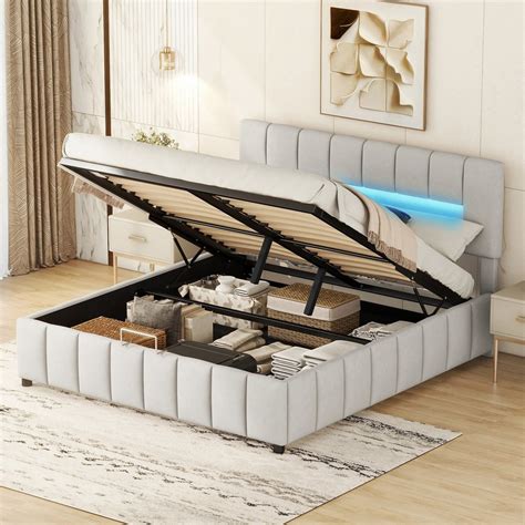 Celya Polsterbett Bettgestell 180x200cm Mit Led Beleuchtung Und