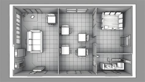 A Sleek Modern Office Layout Showcasing Collaborative Workspace Design