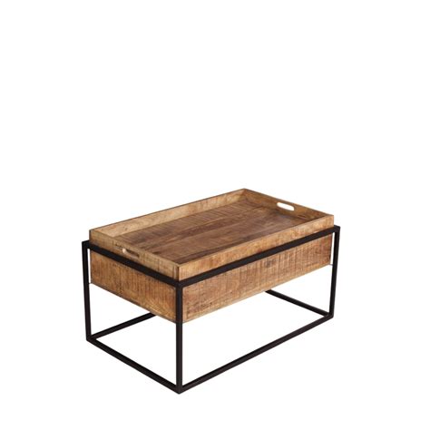 Table Basse Vintage En Métal And Bois Meublespin