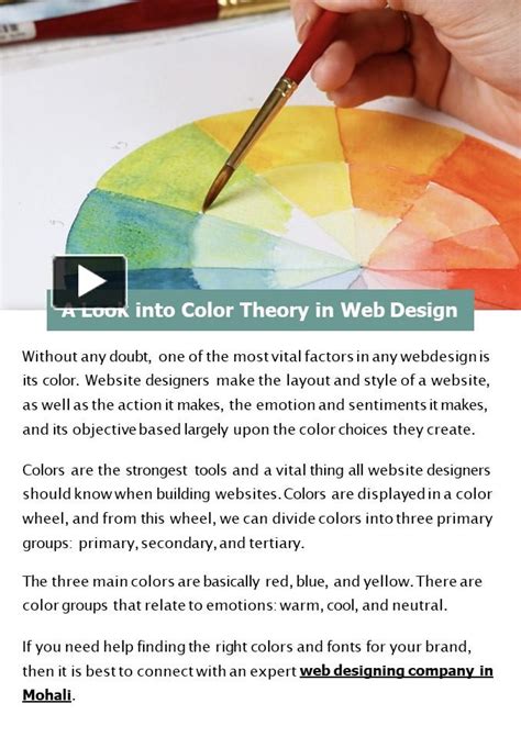 PPT A Look Into Color Theory In Web Design PowerPoint Presentation