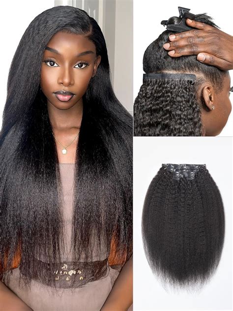 Luvme Hair Kinky Straight Clip In Hair Extensions Fullness