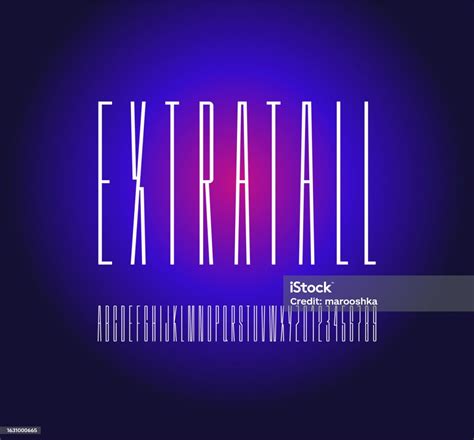 압축된 흰색 글꼴 매우 긴 알파벳 높은 문자와 숫자 벡터 일러스트레이션 10eps 7에 대한 스톡 벡터 아트 및 기타 이미지 7 가냘픈 개념 Istock