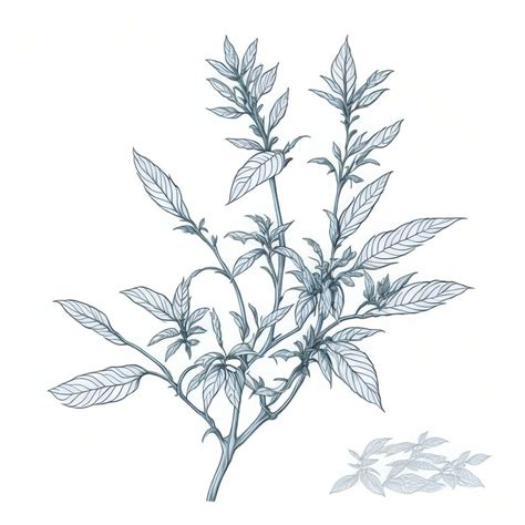 Premium Ai Image Stevia Plant Sketch Hand Drawing Illustration