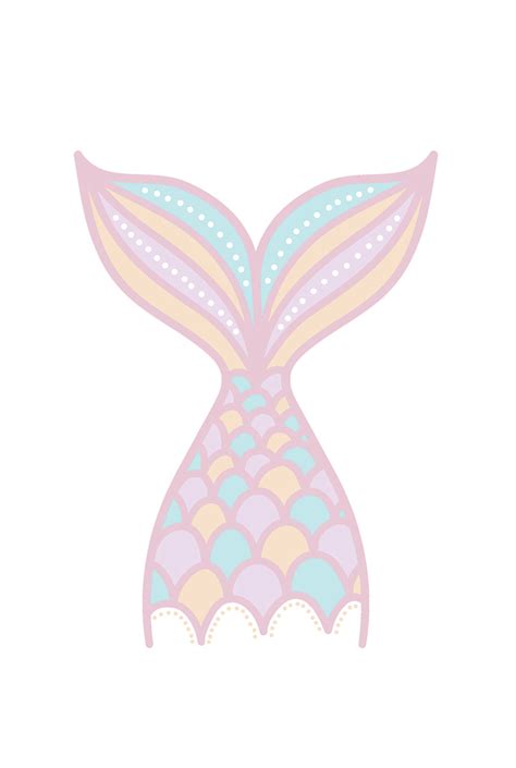 A Clipart Image Of A Mermaid Tail With Pastel Colors And Scales 5873524