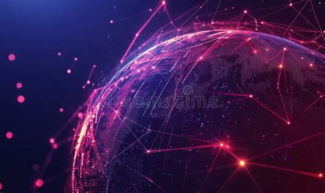 Digital Globe With Glowing Connections And Network Lines Representing