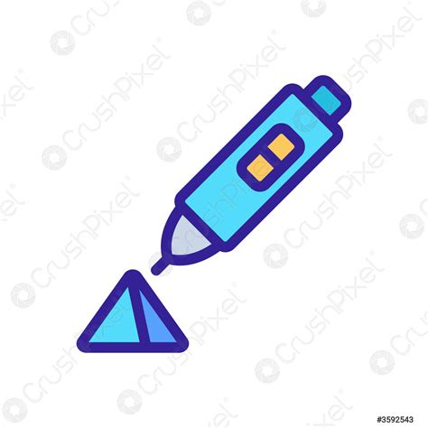 3d Pen Construction Triangle Icon Vector Outline Illustration Stock