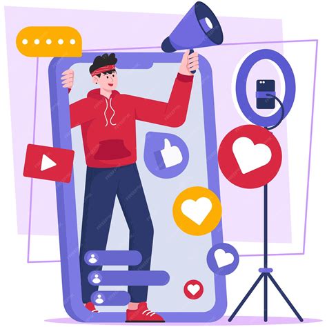 Premium Vector Content Creator Illustration Influencer