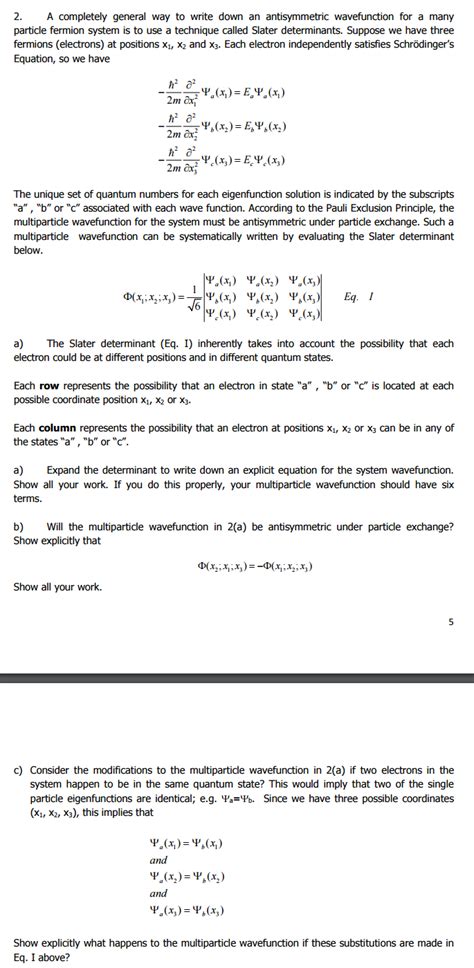 Solved A Completely General Way To Down Antisymmetric Chegg