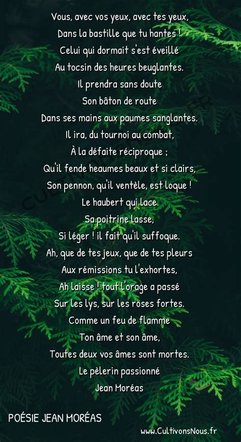 Chanson Le pèlerin passionné Poésie Jean Moréas Cultivons nous
