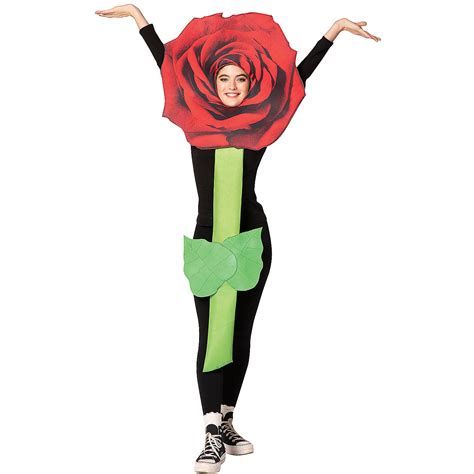 Rasta Imposta Adult Rose Flower Costume One Size Fits Most Red