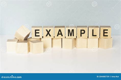 Example Cube With Letters Sign With Wooden Stock Image Image Of