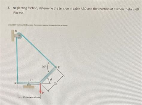 Solved 3 Neglecting Friction Determine The Tension In