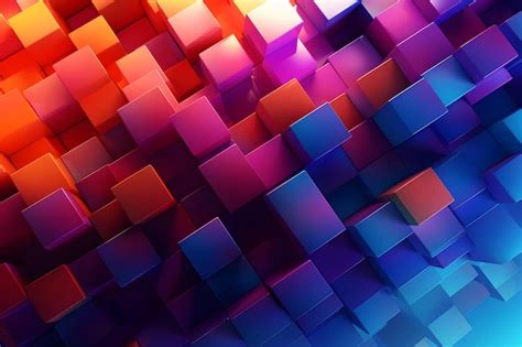 Premium Ai Image Abstract Background With Colorful Cubes Vibrant 3d
