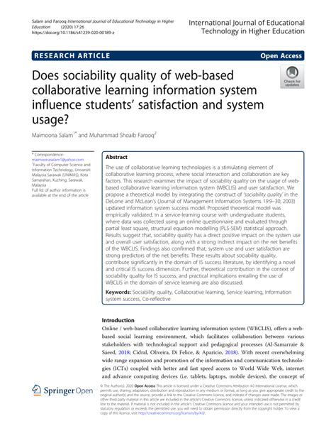 pdf does sociability quality of web based collaborative learning