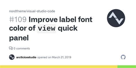 Improve Label Font Color Of View Quick Panel Issue Nordtheme Visual Studio Code Github