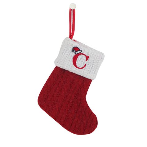 Harlier 7 Inch Red Knit Monogram Christmas Stockings Personalized