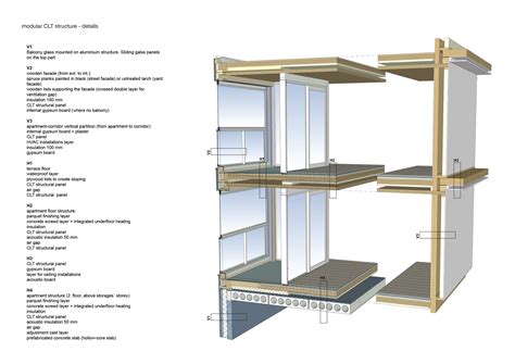 Axonometric Section For Window And Door Installation In Open House Or Office Building
