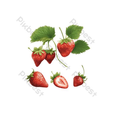 Three Strawberry Set Png Png Images Psd Free Download Pikbest