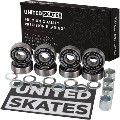 United Skates Abec 7 Bearings Pack Of 8 Skatehut