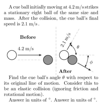 Solved A Cue Ball Initially Moving At 4 2ms ﻿strikesa