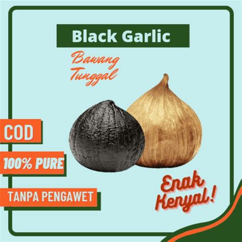 Jual Black Garlic Bawang Hitam Tunggal Lanang Fermentasi 100gr Shopee