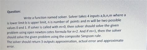 Solved Solve It In Matlab Also Give Its Ouput Do It In