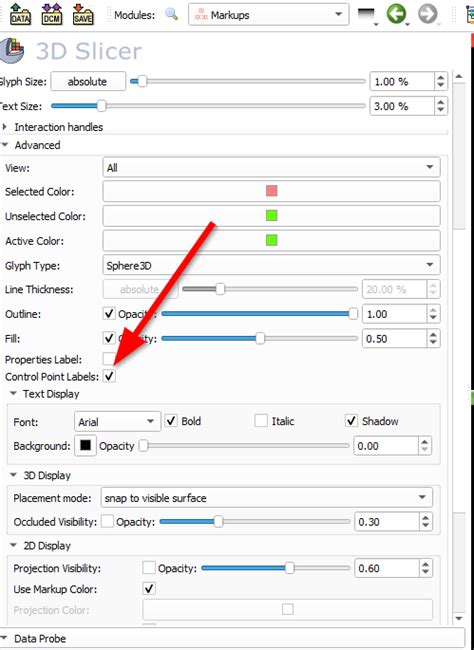 how to hide the text of a markup support 3d slicer community