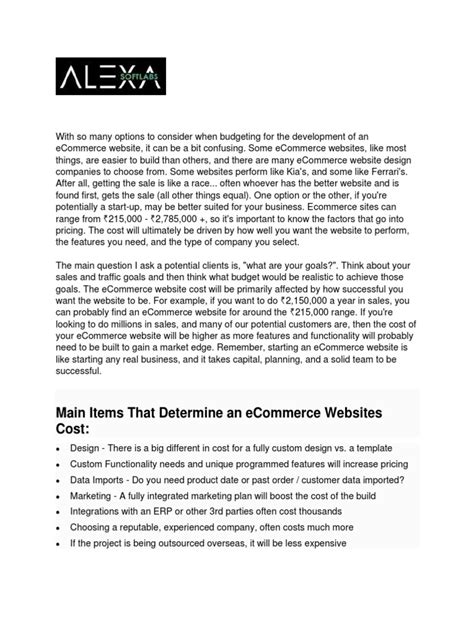 Quotation For Ecommerce Website Pdf E Commerce Search Engine Optimization