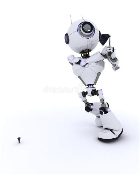 Robot With Club Playing Golf Stock Illustration Illustration Of Scifi Futuristic 16506757