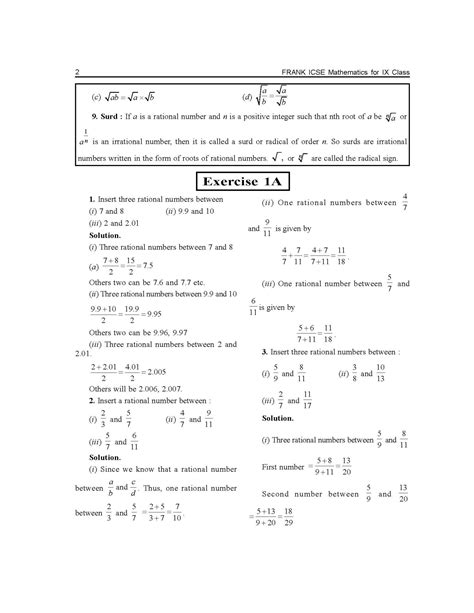 Arun Deeps Self Help To Icse Frank Emu Mathematics Class 9 2025 26 Edition Based On Latest