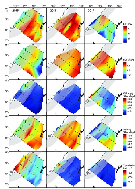 Inter Annual Variability Observed For 5 Environmental Parameters Sea