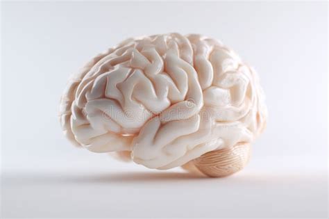 Isolated Brain Model Exhibits Intricate Detail Against A Bright Clean Backdrop Ideal For