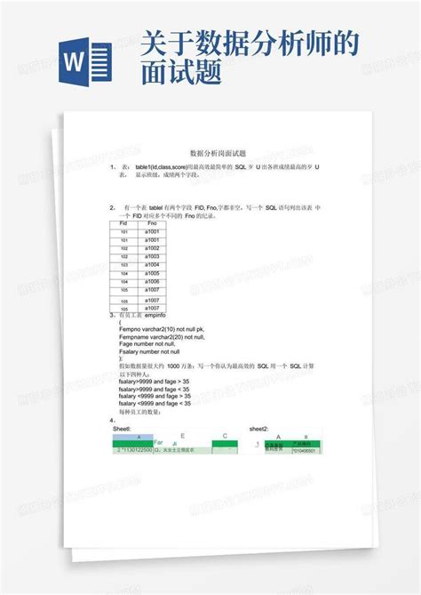 数据分析岗面试题word模板下载 编号qyxzpnaa 熊猫办公