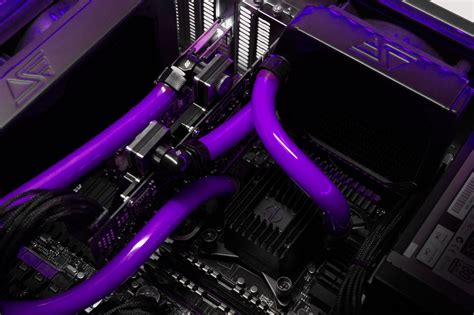 Custom Liquid Cooled Gaming Htpc With Purple Uv Reactive Tubing