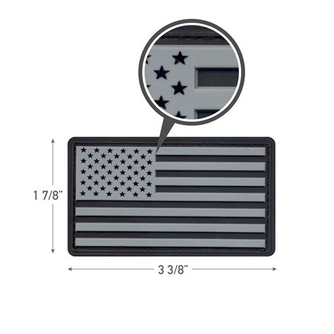 Pvc Black And Silver American Flag Hook And Loop Patch Grandpopsarmynavy