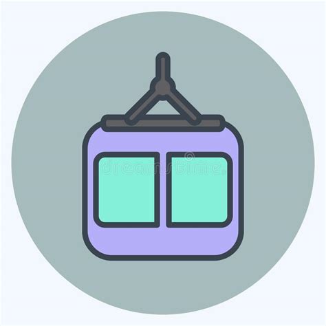 Icon Cable Car Suitable For Education Symbol Color Mate Style Simple Design Editable Design