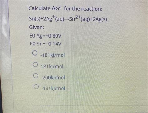 Solved Calculate ΔG for the reaction S S Chegg com