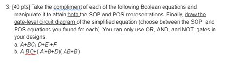 Solved 3 40 Pts Take The Compliment Of Each Of The Chegg Com