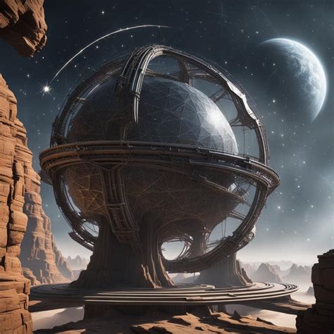 A Central Computing Building On A Barren Planet Rnightcafe