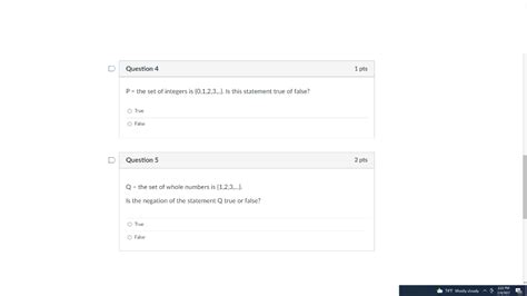 Solved D Question 4 1 Pts P The Set Of Integers Is