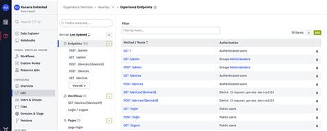 Experience Endpoints Losant Documentation