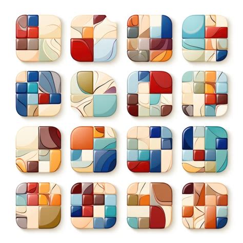 Premium Photo Piece Of Mosaic Tile Patterns Isolated On White Background