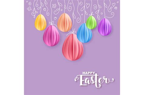 Vector Happy Easter Greeting Card A Decorative Illustration By Valenty
