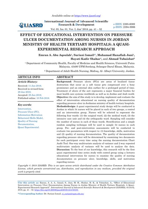 Pdf Effect Of Educational Intervention On Pressure Ulcer