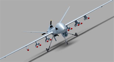 翼龙ii无人机 3d模型 139 3ds Fbx Max Obj Free3d