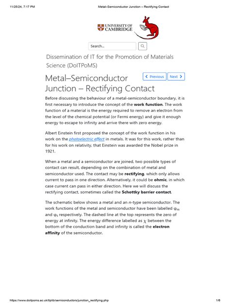 Metal Semiconductor Rectifying Contact Pdf Pn Junction